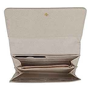 MKF Collection Crossbody Wallet Handbag for Women, Lady Multi Pockets Wristlet Bag – PU Leather Clutch Purse Black