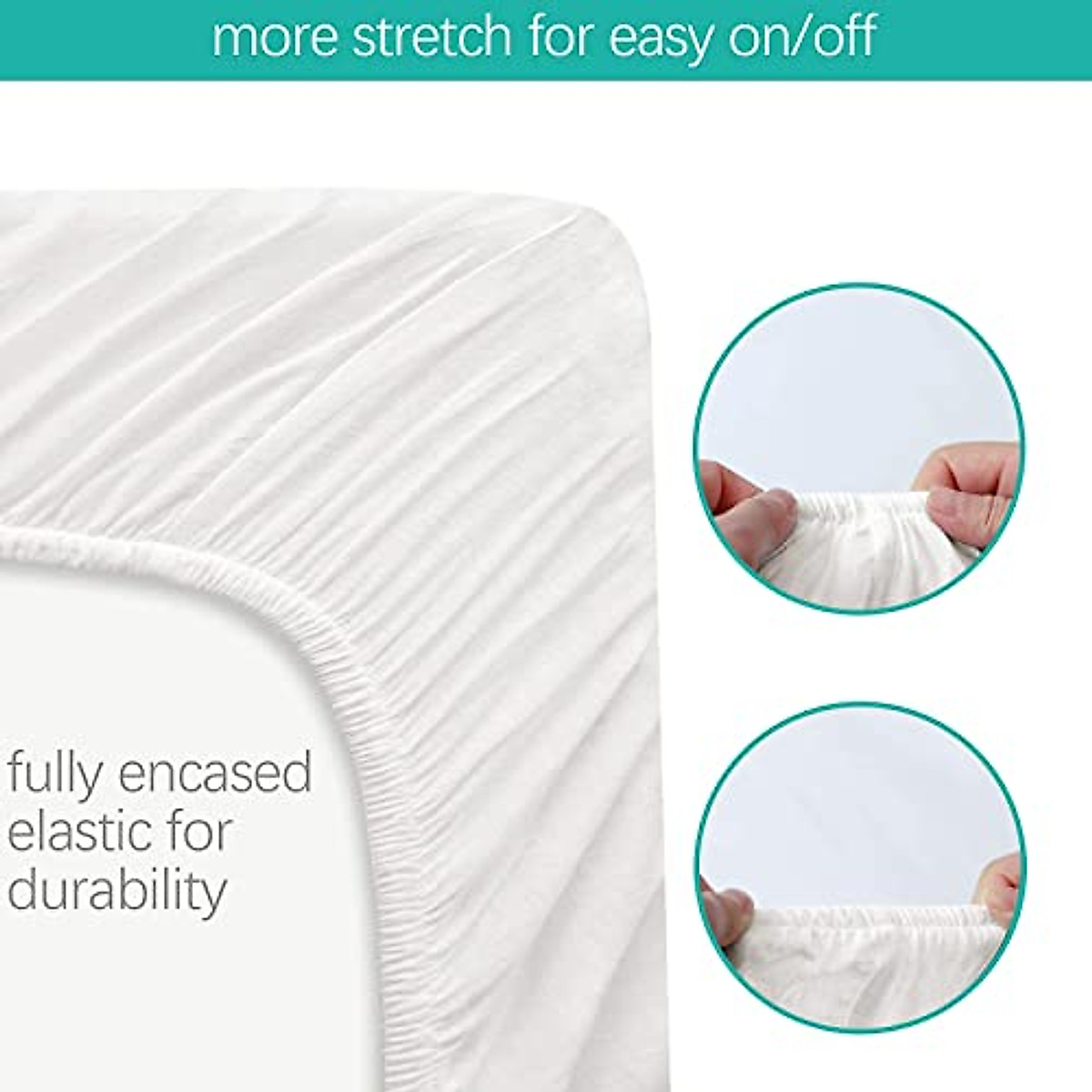100% Cotton Bassinet Sheets Fit for AirClub Bassinet Bedside Sleeper and Newton Baby Bassinet & Bedside Sleeper, 2 Pack, Breathable and Soft Fitted Sheet for Baby, White