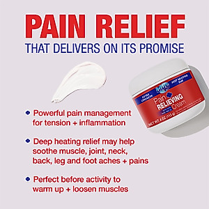 Blue Goo Relieving Cream - Temporary Relief for Back/Neck Pain, Sports-Related Muscle/Joint Pain, Sprains, Strains, Maximum Strength, Deep Heating Rub, Made w/ 100% Pure Emu Oil 4 oz (1 Pack)