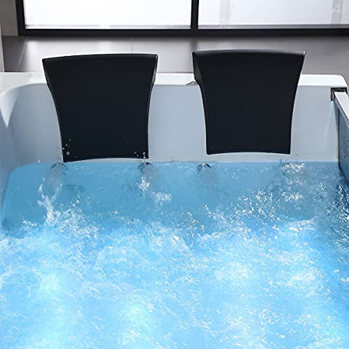 DECORAPORT 71 Inch 2 Person Air Bubble Infusion Whirlpool Bathtub with Control Panel,Air jets with Light, USB for Speaker (D-DK-Q411)