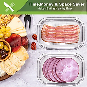 CHACHAE Deli Meat Container for Fridge,Bacon Lunch Meat Container for Refrigerator,Meal Prep Containers,Stackable Food Storage Boxes with Lid for Cold Cuts,Salami,Deli,Lunch Meat,BPA Free,18.6oz
