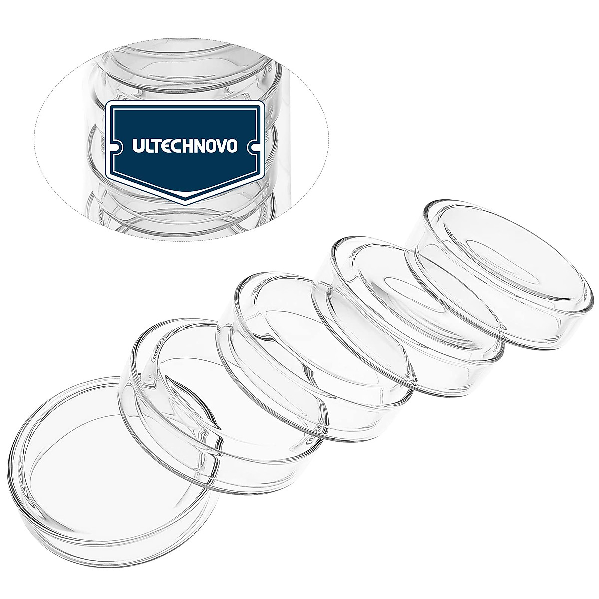 Petri Dishes with Lids Glass Petri Dishes Culture High Borosilicate Petri Dishes 5Pcs
