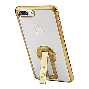 Reiko Bumper Case with Rotating Kickstand & Air Cushion Shock Absorption for iPhone 7 Plus - Clear Gold