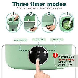 InciFuerza 6.5L Portable Washing Machine Mini Foldable, Mini Clothes Washing Machine for Apartment with Drainage Pipe, Semi-Auto Small Portable Washer for Underwear, Small Items, Camping, Travel, RV