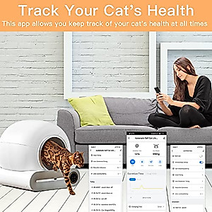 Self-Cleaning Cat Litter Box, Automatic Smart 65L+9L Large Cleaning Litter Box, APP Control Odor Removal Litter Box for Multiple Cats