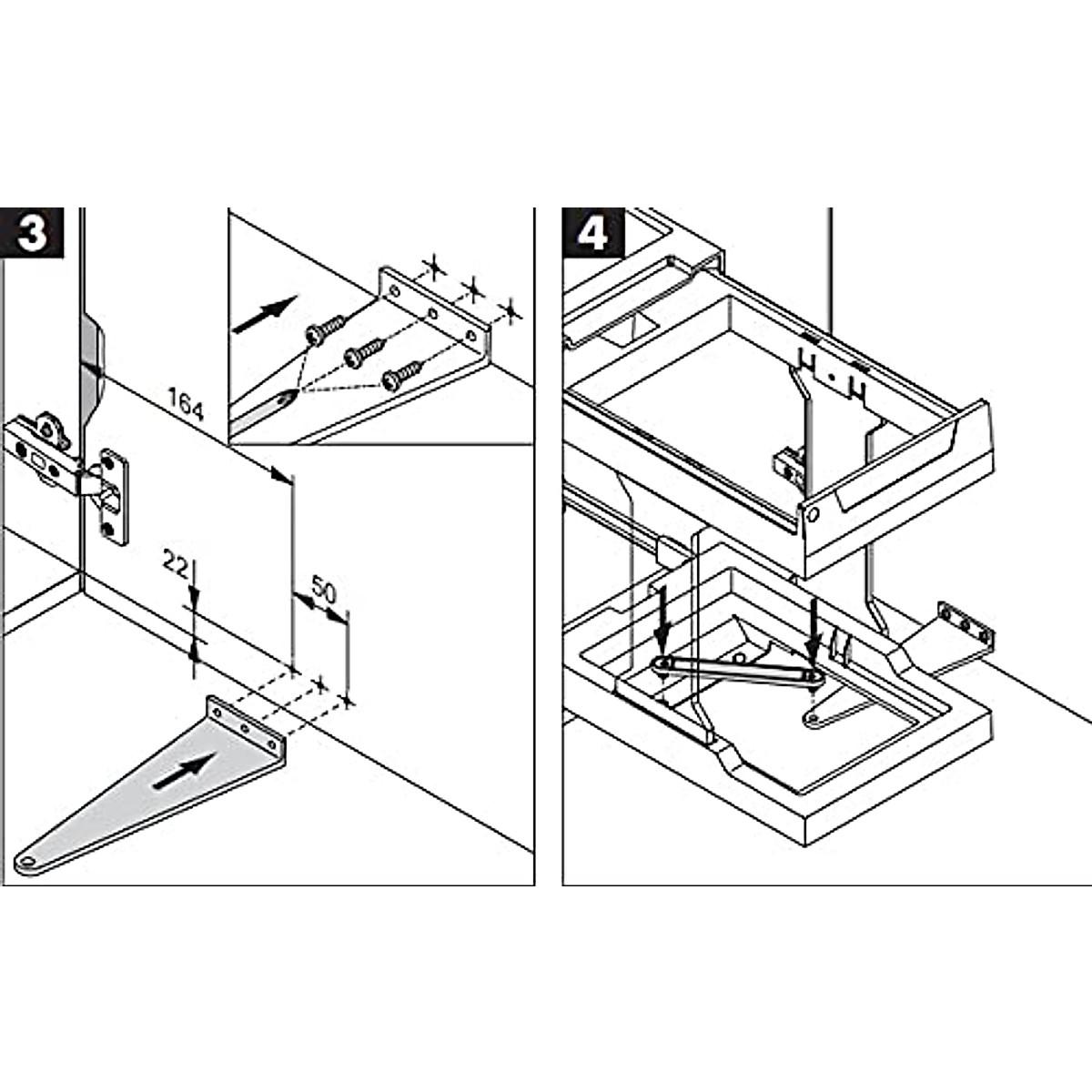 Richelieu Hailo 20 Liter (21.1 Quart) Kitchen and Bathroom Replacement RH3632100 Compact Waste Bin Sliding System