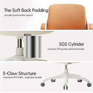 TIANFUSTAR Kids Desk Chair: Height Adjustable Kids Study Chair, Ergonomics Kids - Chair for Boys Girls Age 4 to 14, Orange