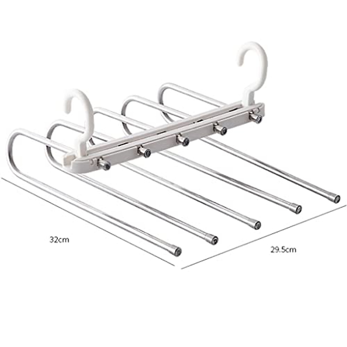 IULJH Folding Trousers Rack Telescopic Multi-Functional Multi-Layer Trousers Hanger Household Magic Trousers Clip ( Color : Gray , Size : 32*29.5cm )