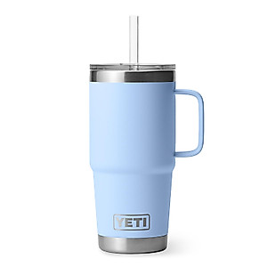 YETI Rambler 25 oz Straw Mug, Vacuum Insulated, Stainless Steel, Big Sky Blue