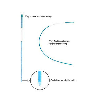 FiberMarker Snow Markers Driveway Reflectors Snow Stakes 72-Inch Blue 20-Pack 5/16-Inch (Dia.)