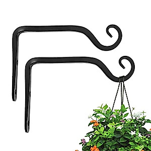 onepeng Plant Hanger Indoor/Outdoor 6 inch Metal Wall Plant Hook Decorative Plant Hanger for Bird Feeders, Planters, Lanterns, Wind Chimes, Home Decor(2Pack,Black)