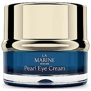 Pearl Eye Cream - Moisturizing Treatment for Dark Circles - Hydrolyzed Pearl, Jellyfish Extract, Caffeine - Puffiness, Under Eye Bags & Fine Lines Remover - Anti-Aging & Anti-Wrinkle - LaMarine 0.5oz