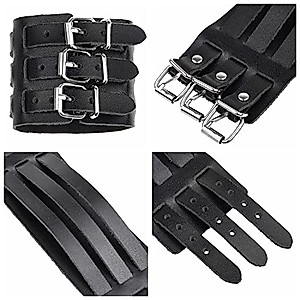 Eco-Fused Cosplay Punk Gothic Medieval Leather Wristband - Vintage, Viking, Steampunk, Rock Cuff Bangle - Unisex Bracelet - For Men and Women