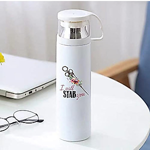 XiErSi Funny Coffee Thermos Cup - I Will Stab You - Gag Gift Ideas for Nurses Nursing Graduation Gifts Nursing Mugs for Nurses Birthday Cute 14 oz Coffee Cups for Nurse