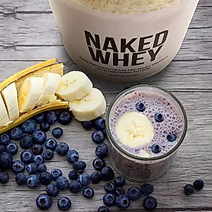 Naked WHEY 5LB 100% Grass Fed Unflavored Whey Protein Powder - US Farms, Only 1 Ingredient, Undenatured - No GMO, Soy or Gluten - No Preservatives - Promote Muscle Growth and Recovery - 76 Servings