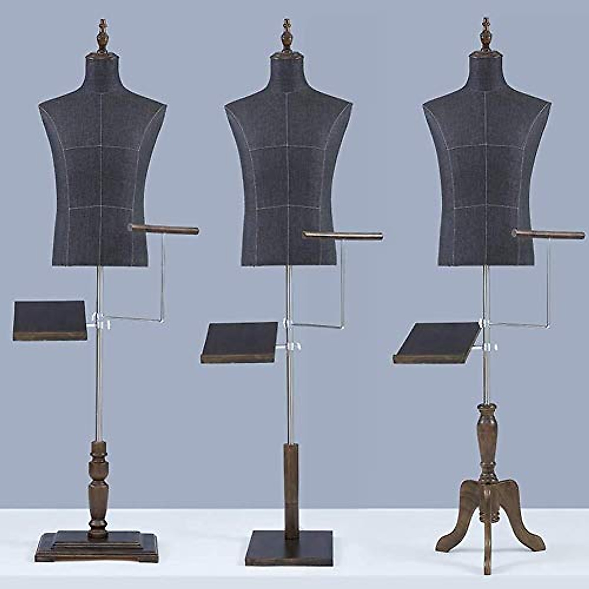 Tailors Dummy Mannequins Display Dummy Model Male Mannequin Torso Body Dress Form Busts with Shoe Pants Rack Wood Base Clothing Dressform Mannequin