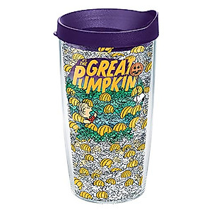Tervis Made in USA Double Walled Peanuts™ - Great Pumpkin Insulated Tumbler Cup Keeps Drinks Cold & Hot, 16oz, Classic
