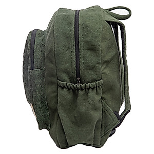 Mini Hemp Backpack Bag - Eco Friendly Durable Green by Freakmandu