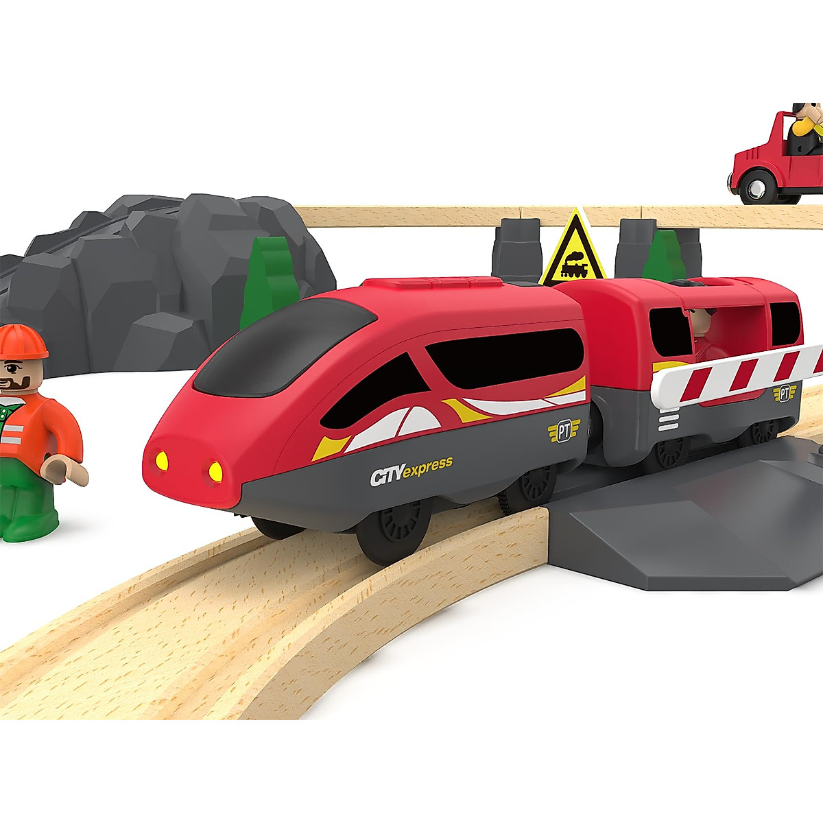 Train Track Accessories Remote Control Train, Battery Operated Locomotive Train Toy for Toddlers Train Set, Powerful Engine Train Vehicle Fits All Major Brands Railway System (Battery Not Included)