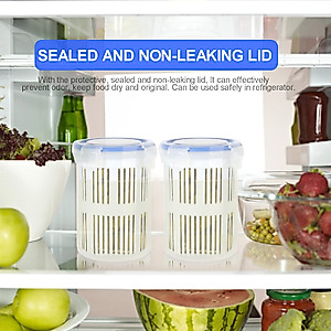 Firlar 2Pcs Pickle Jar with Strainer Insert,Pickle Storage Container With Strainer Insert,Plastic Transparent Pickle Jalapeno Storage Container with Drain Basket for Home Kitchen Supplies