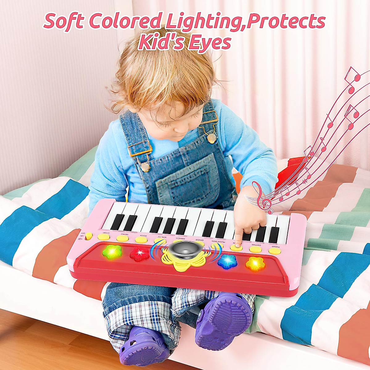 BAOLI 24 Keys Piano Keyboard for Kids, Multifunctional Portable Electronic Piano Educational Musical Instrument Toys, Birthday Gifts for Beginner Children Toddler Boys Girls Age 3-5