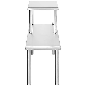 Cook N Home 2-Tier Stainless Steel Counter Storage Shelf Organizer, Rectangle