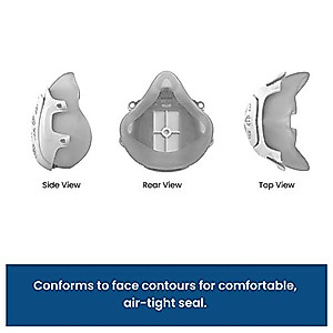 GILL Mask | Eco-Friendly Reusable Half Mask Respirator | Filters included (Regular, White)