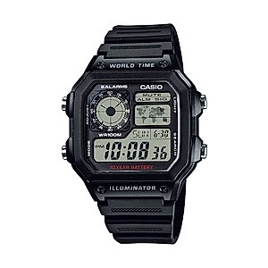 Casio Men's Classic Japanese-Quartz Watch with Resin Strap, Black, 21 (Model: AE1200WH-1A)