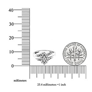 Dazzlingrock Collection 0.10 Carat (ctw) 10K Round White Diamond Ladies Cluster Flower Ring 1/10 CT, White Gold, Size 8.5