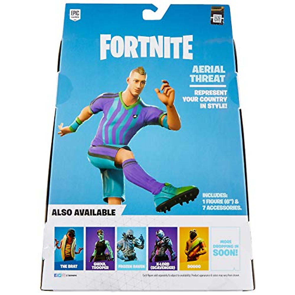 FORTNITE Legendary Series, Aerial Threat, 1 Figure Pack - 6” Articulated Action Figure - Includes Harvesting Tool, 3 Weapons, 1 Back Bling, 3 Interchangeable Heads - Collect Them All
