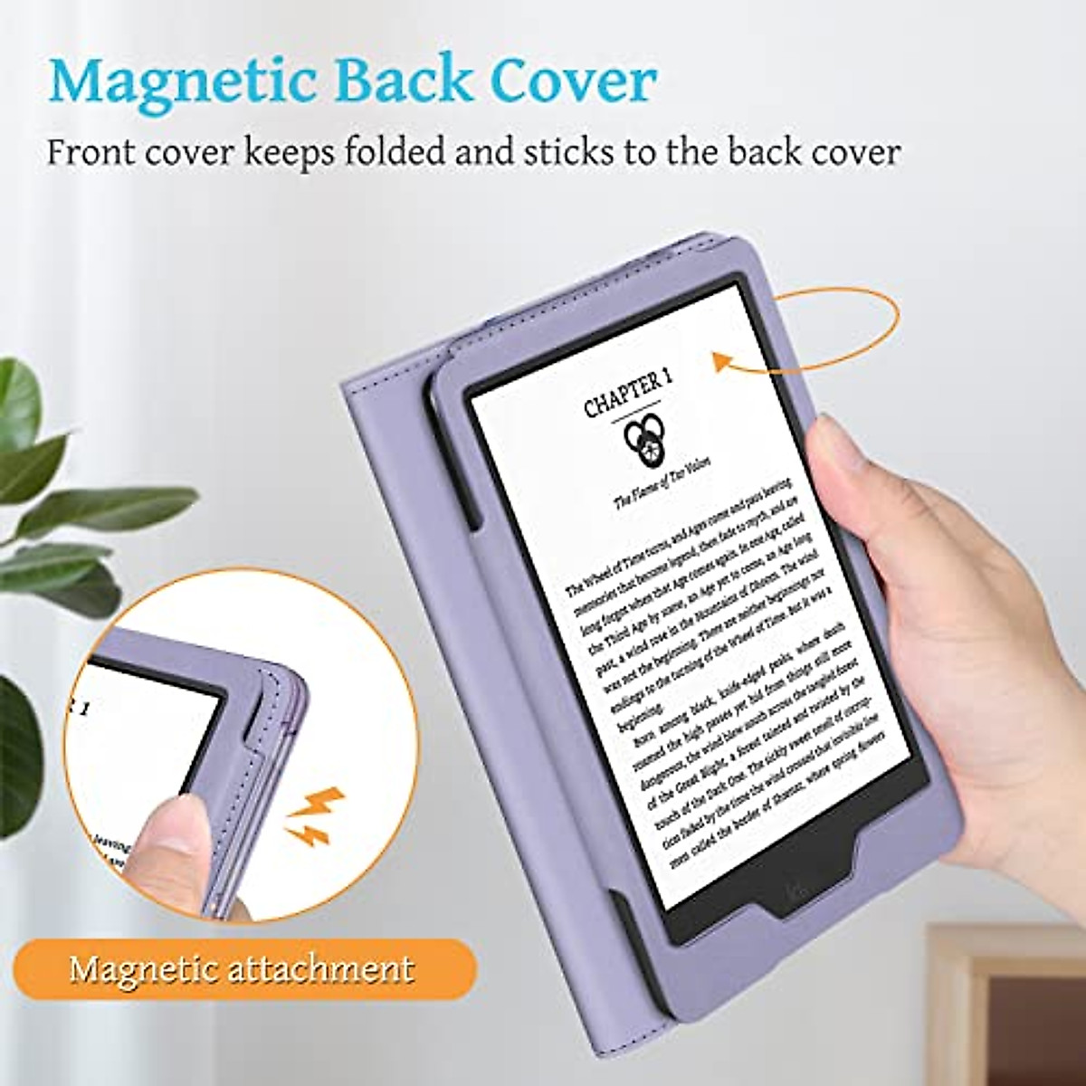 Fintie Stand Case for 6" All-New Kindle (2022 Release) - PU Leather Cover with Card Slot & Hand Strap for Kindle 2022 11th Generation Model No. C2V2L3 (NOT fit Paperwhite or Oasis), Lilac Marble