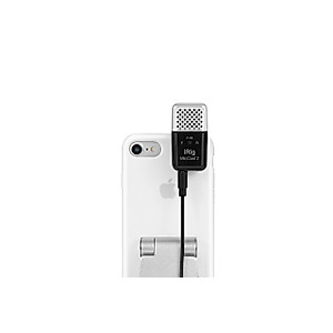 IK Multimedia iRig Mic Cast 2 Mini Vocal Microphone with Front, Rear, Omni Recording, for Podcast, Video, Streaming and More - Compatible with iPhone, iPad, Android and All Popular apps