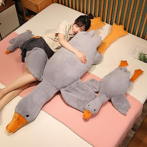 Swan Stuffed Animal, 19.68inch Swan Plush Toy Goose Stuffed Animal Plush Toy Duck Stuffed Animals Plush Pillow Gifts for Kids Birthday Valentine's Day, Grey