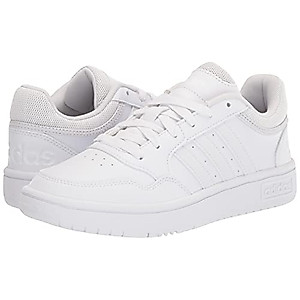 adidas Women's Hoops 3.0 Low Top Basketball Shoe, White/White/Dash Grey, 8