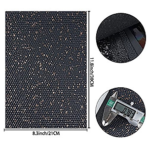 8 Pieces 8x12 Inch Faux Leather Sheets Black Fine Chunky Glitter Metallic Litchi Patent Holographic Embossing Skin Texture Fabric for Bows Earrings Making
