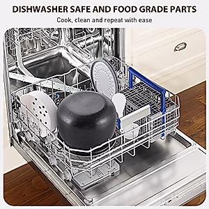 Bear Rice Cooker 6 Cups Cooked, 3D Heating and Fuzzy Logic, Healthy Ceramic Nonstick Small Rice Cooker, PFAS-Free, Touch-Screen, for White/Brown Rice Quinoa Oatmeal Soup, 1.6L White