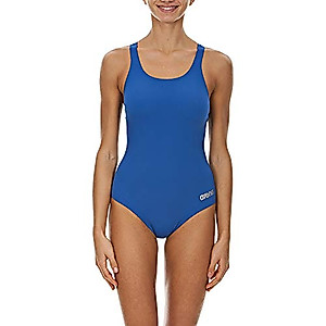 Arena Women's Madison Race Polyester Solid Swim Pro Back Swimsuit,Royal/Metallic Silver,34