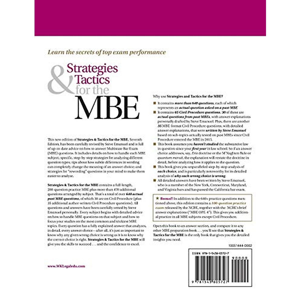 Strategies & Tactics for the MBE (Bar Review)