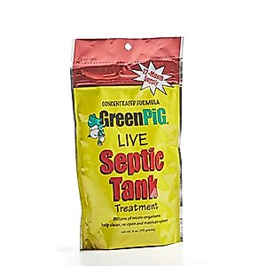 GREEN PIG 52 Live Tank Treatment Aids in The Breakdown of Septic Waste to Prevent Backups with Easy Dissolvable Flush, Consumer Strength