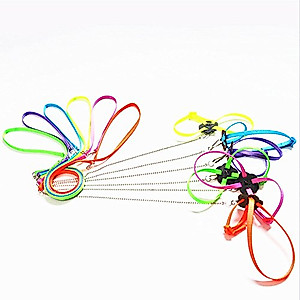 RZRZOO Adjustable Reptile Lizard Harness Leash Multi Color Light Soft Fashion Pet Small Animal，Random Color