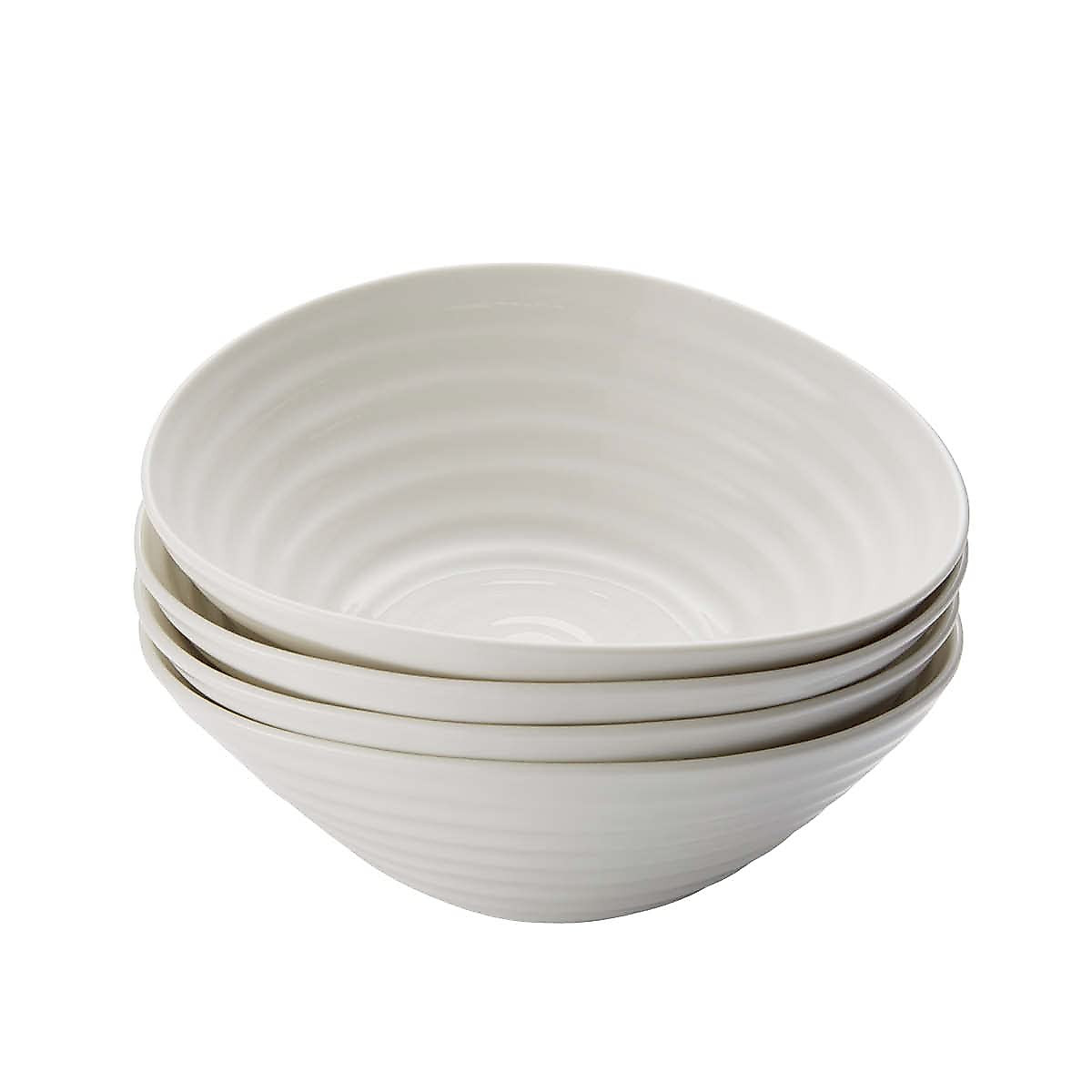 Portmeirion Sophie Conran White Cereal Bowl | Set of 4 | Dinnerware Bowl for Soup or Cereal | 7.25 Inch | Made from Fine Porcelain | Microwave and Dishwasher Safe
