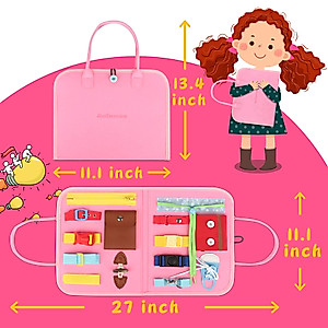 Zalmoxe 3D Montessori Toddlers Busy Board Busy Felt Books 16" Themes Preschool Daily Life Storytelling Early Learning Interactive Play Kit Learning Sensory Story Book Life Skill Education