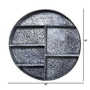 Nearly Natural 18in. Galvanized Circular Metal Wall Mounted Shelf with Four Tier Shelves