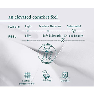 California Design Den Luxury Sheets 1000 Thread Count 100% Cotton Sheets, Very Smooth Soft & Thick with Deep Pockets Vs. Egyptian Cotton Sheets, 4 Pc Set (Queen, Bright White)