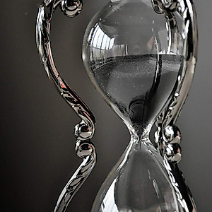 Black Antique Decorative Hourglass Sand Timer - 30 Minute, Unique Vintage 12 Constellations Metal Art Hour Glass for Office Desk Home Decor - Birthday Gift,Taurus