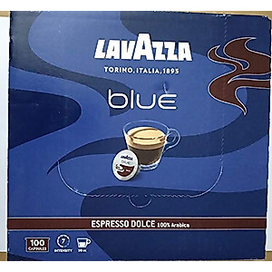 Lavazza BLUE Capsules, Espresso Dolce Coffee Blend, Medium Roast, 28.2-Ounce Boxes (Pack of 100)