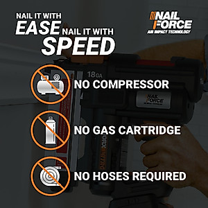 WORX Nitro 20V 18GA Cordless Brad Nailer, Cordless Nail Gun, Nail Gun Battery Powered, Up to 2 Inch, Tool-Free Jam Release, Trimming & Molding, Baseboard WX842L PowerShare – Battery, Charger Included