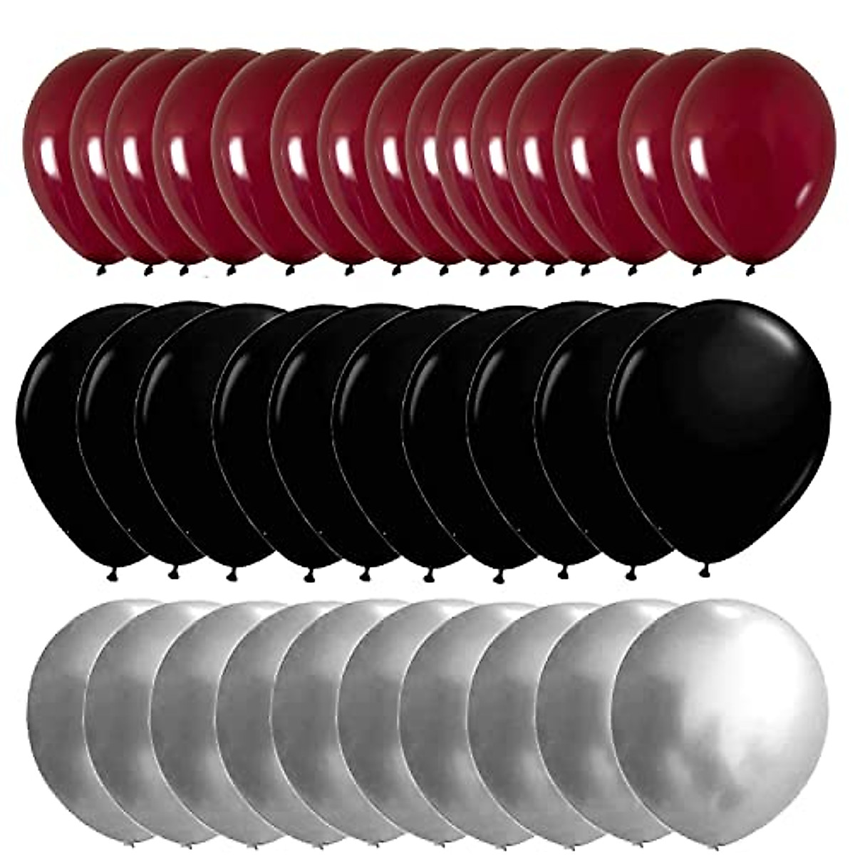 Graduation Decorations 2023 Maroon Grad Burgundy Black Balloons 30Pcs Burgundy Silver Black Balloons 2023 Burgundy Graduation Party Supplies