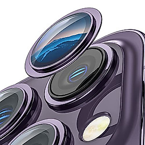 [Upgrade] WSKEN for iPhone 14 Pro Max / iPhone 14 Pro Camera Lens Protector,[Ultra Thin Camera Sticker][Case Friendly]HD Tempered Glass Screen Protector Cover Film for 14 Pro Max / 14 Pro Accessories,Deep Purple