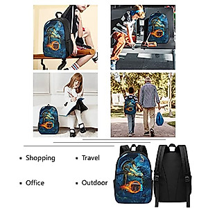 Movie Monsters Backpack 17 Inch Large Capacity Casual Dinosaur Backpacks Travel Bag Sports Gifts Color